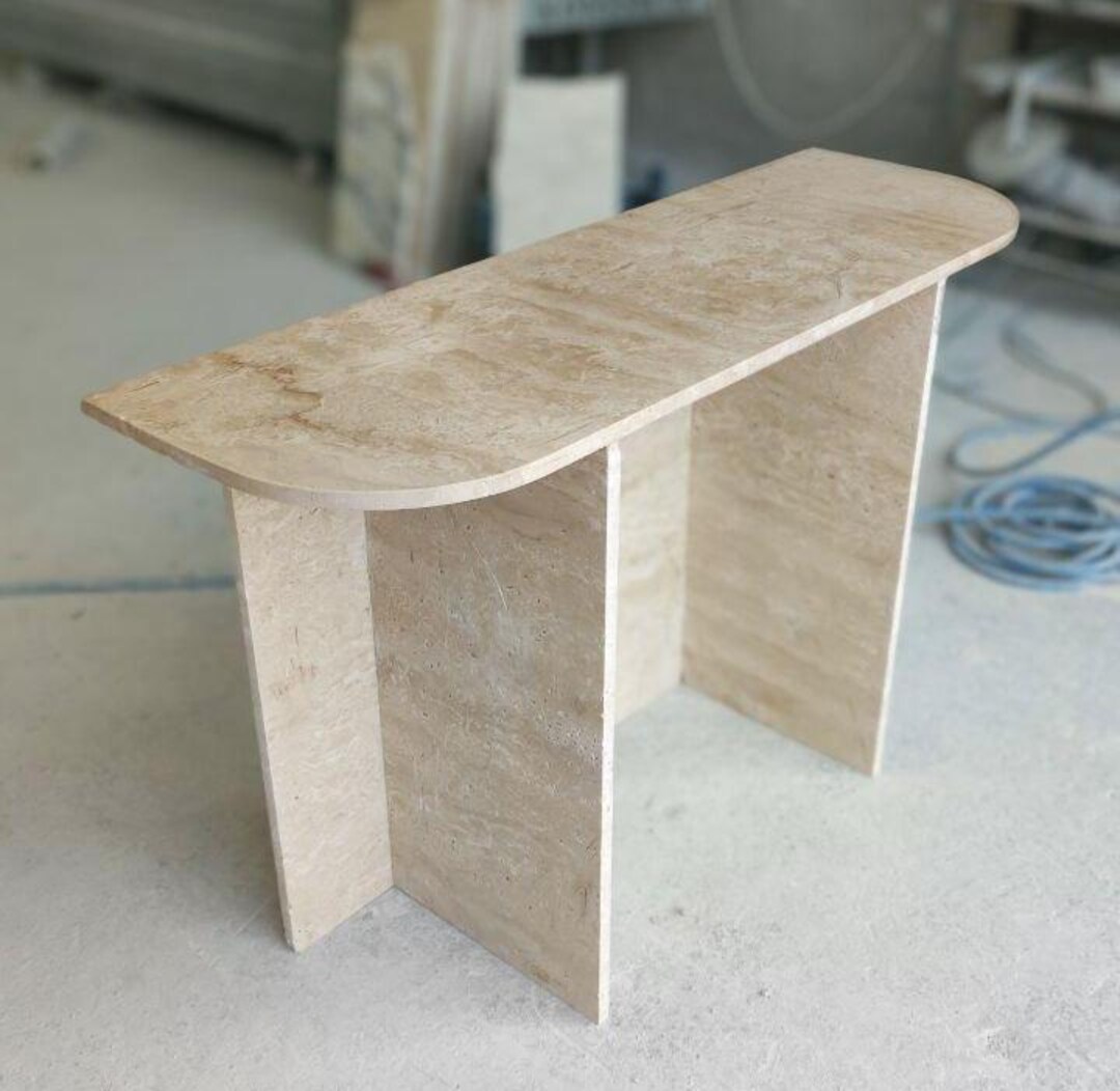 Natural Travertine Console Table, Calacatta Viola Marble Console Table ...