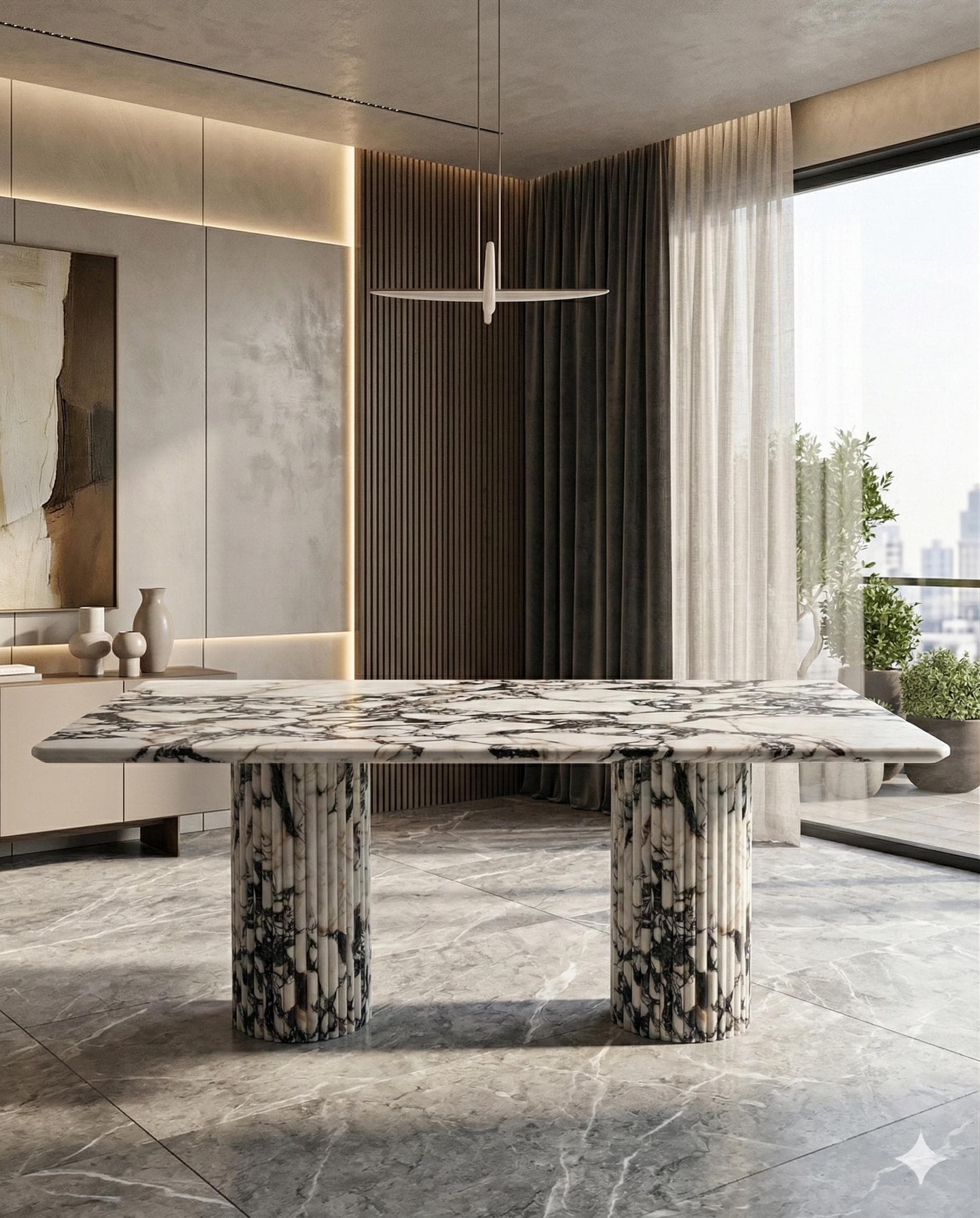 Calacatta Viola Dining Table – Authentic Italian Marble – Luxury Custom ...