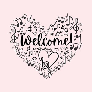 Heart Welcome Sign Music Notes Art Svg and Png, Educational Poster ...