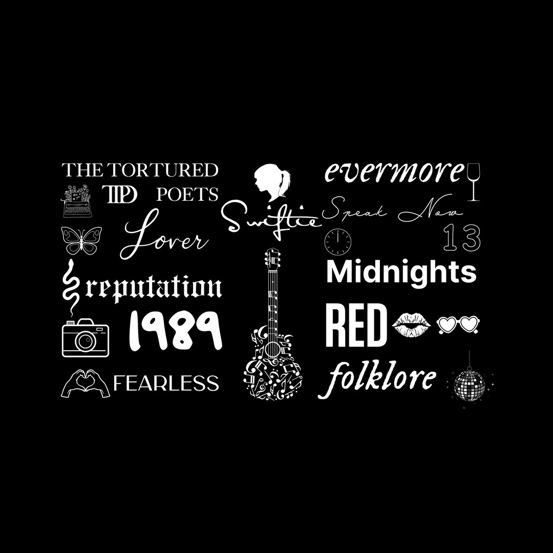 Taylor Swift Albums Titles Icons Symbols Svg, Taylor Png, the Eras Tour ...