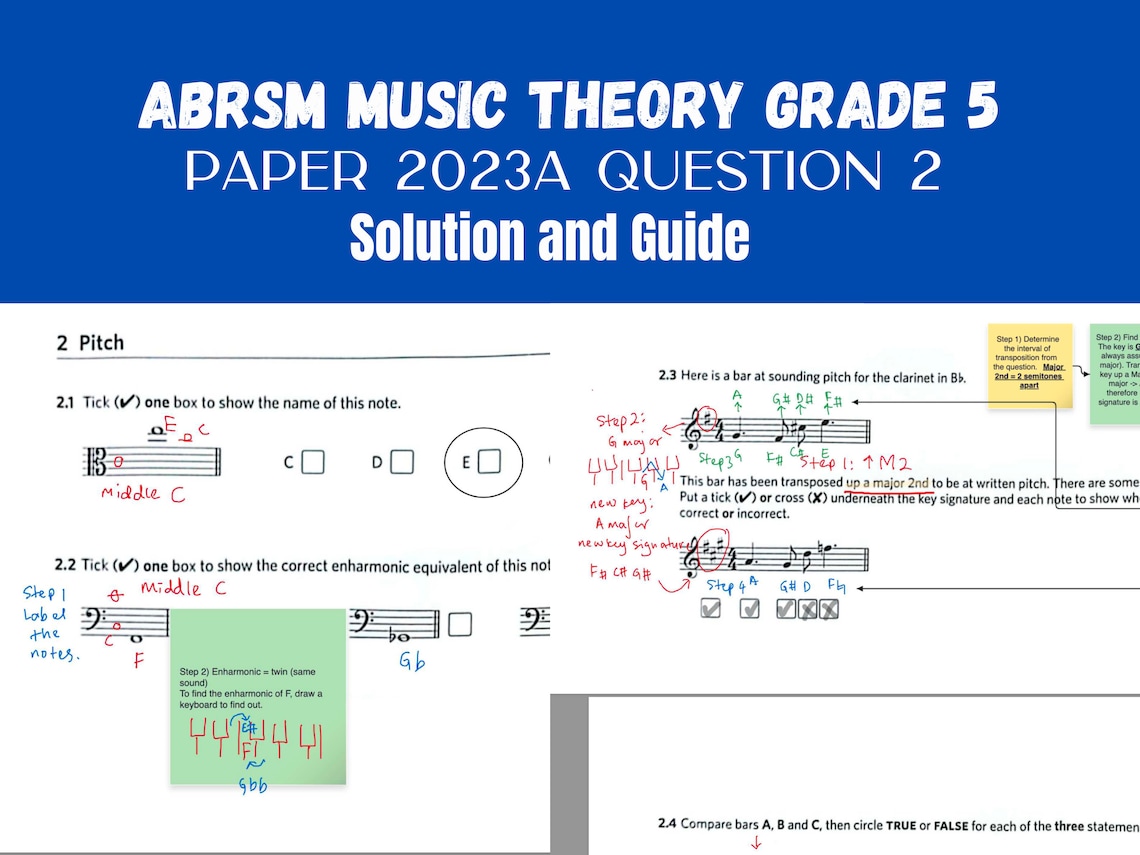ABRSM Grade 5 Music Theory Test Paper 2023A Question 2 Solution and ...