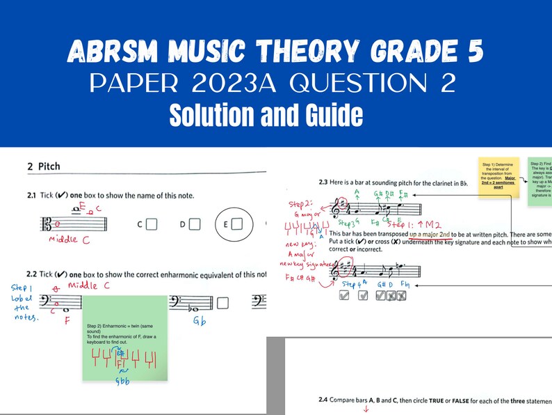 ABRSM Grade 5 Music Theory Test Paper 2023A Question 2 Solution and ...