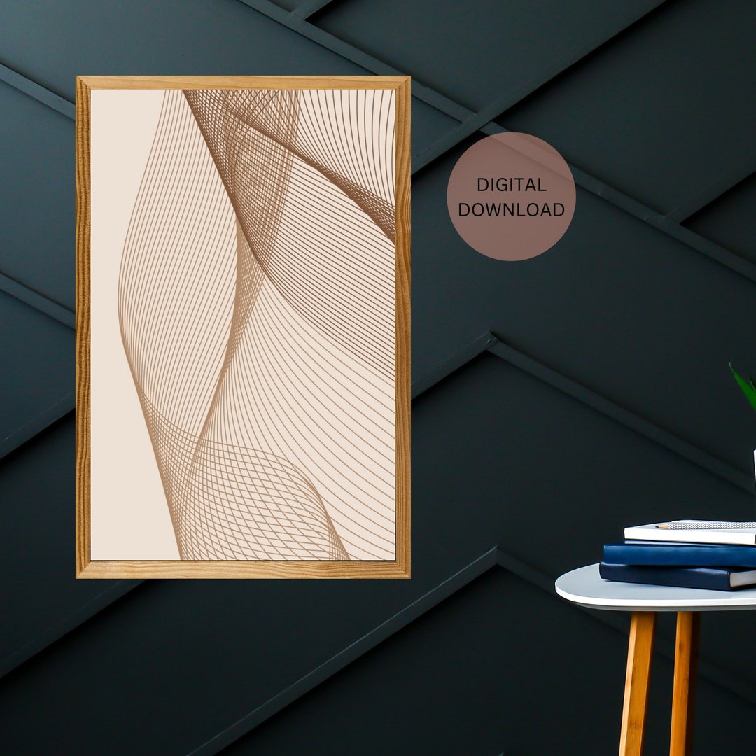 Modern Abstract Line Art , Modern Gift , Digital Poster , Abstract Wall ...