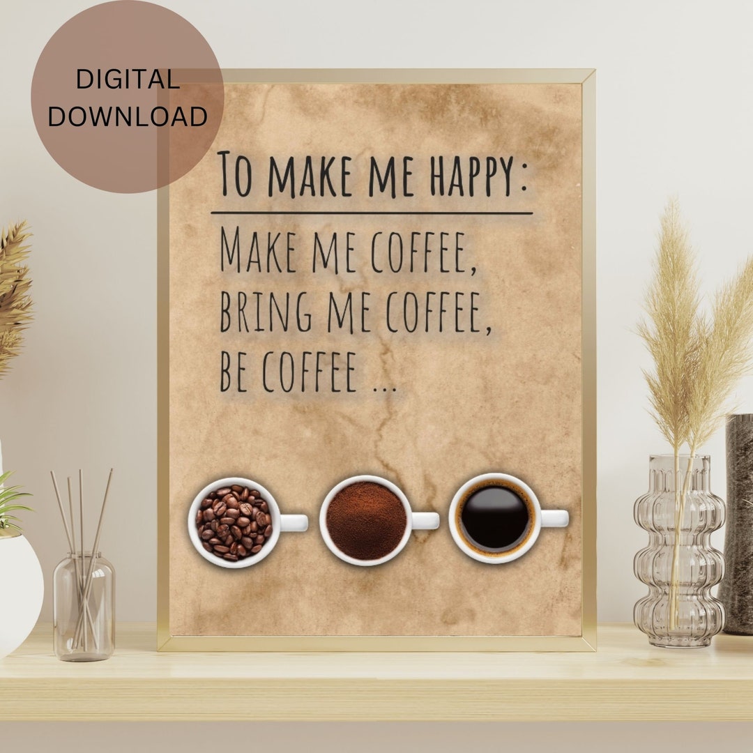 Coffee Poster Kitchen Decor Gallery Wall Art Minimalist Cafe Decor ...