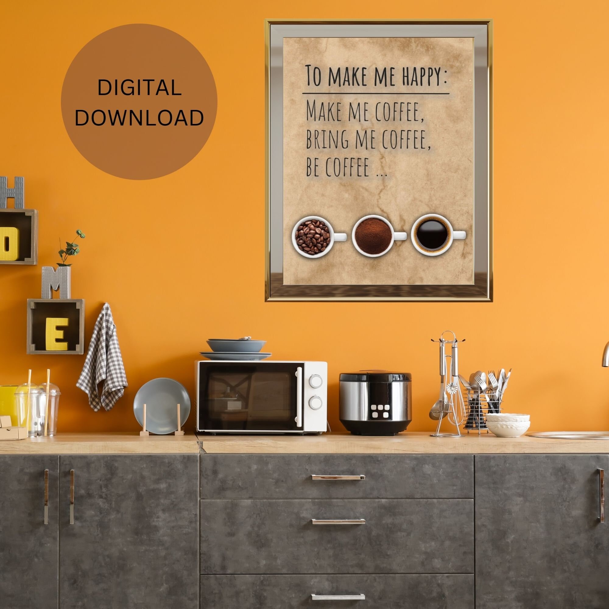 Coffee Poster Kitchen Decor Gallery Wall Art Minimalist Cafe Decor ...