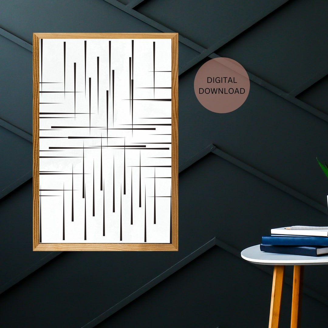 Modern Abstract Line Art Digital Poster, Abstract Wall Art, Digital ...