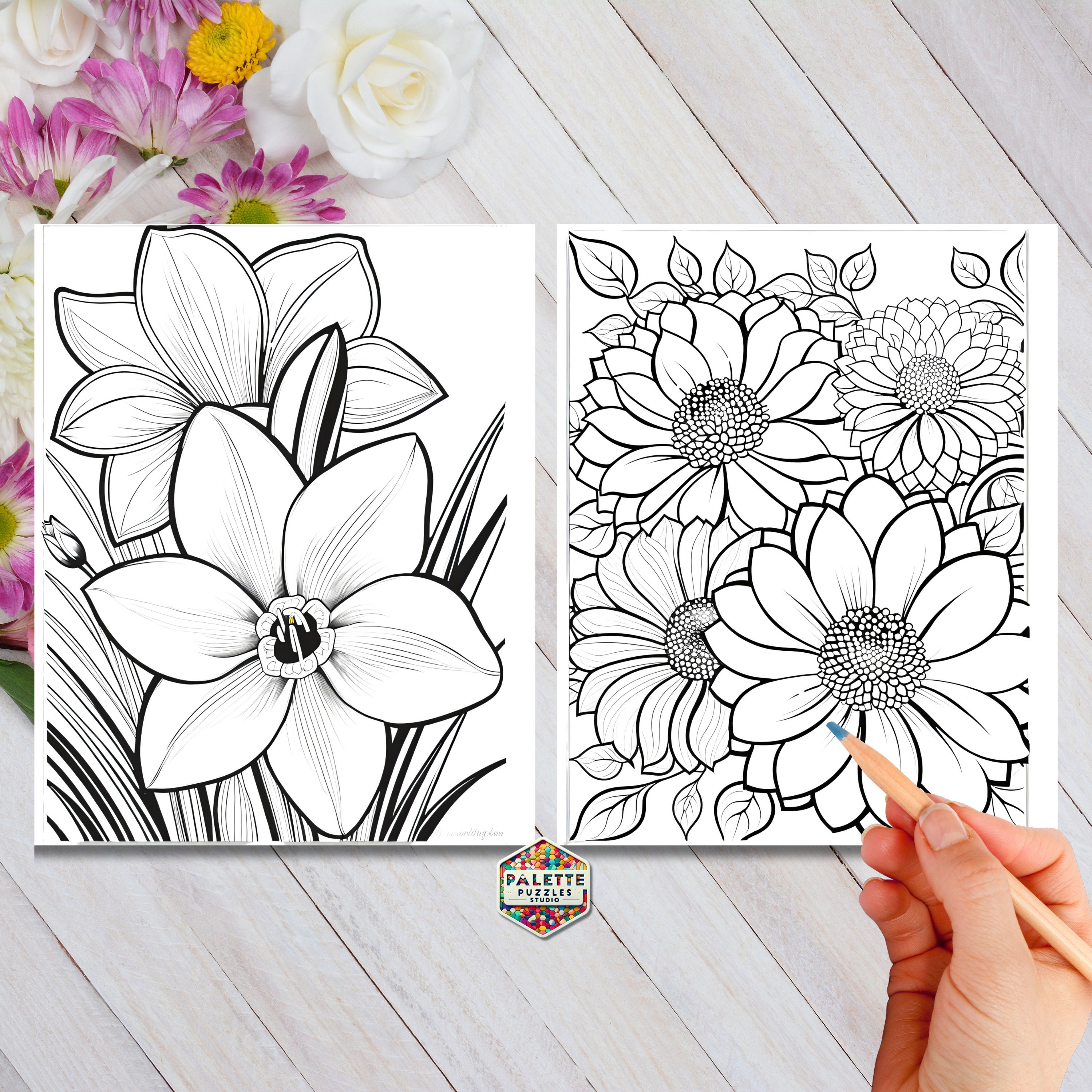 40 Pattern Swirls and Flowers Coloring Pages - Adult Coloring Book ...