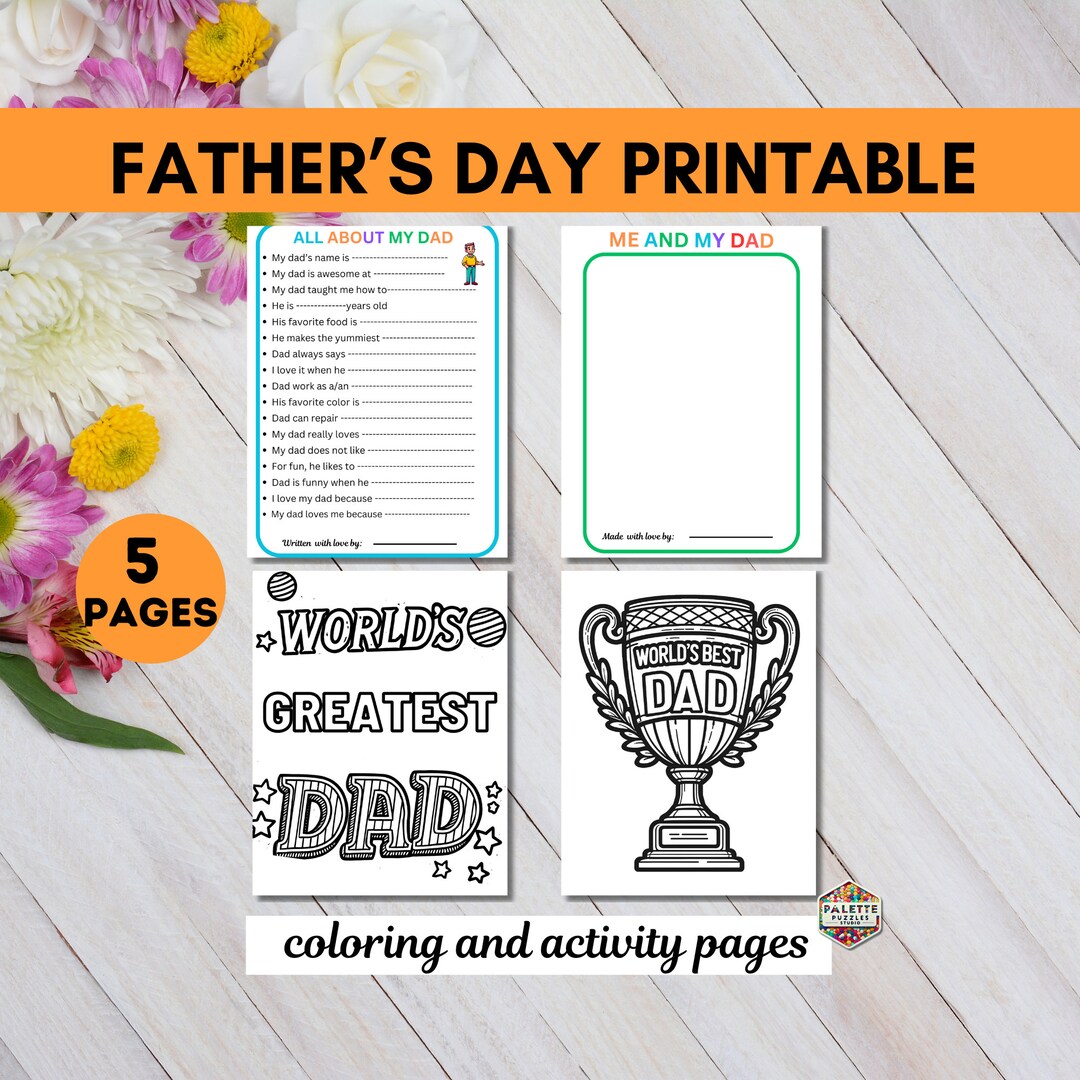 Personalized Father's Day Card: 'all About My Dad' Printable (instant ...