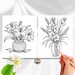 30 Elegant Flower Coloring Pages for Adults & Kids Greyscale Digital ...