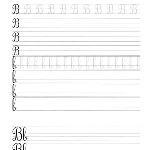 Calligraphy Practice Worksheets - Cursif - Etsy