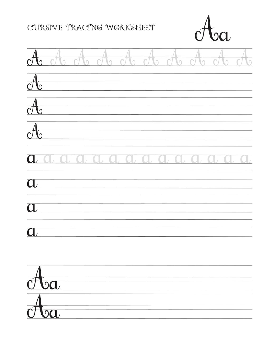 3 Variations Calligraphy Practicing Worksheets, Printable Calligraphy ...