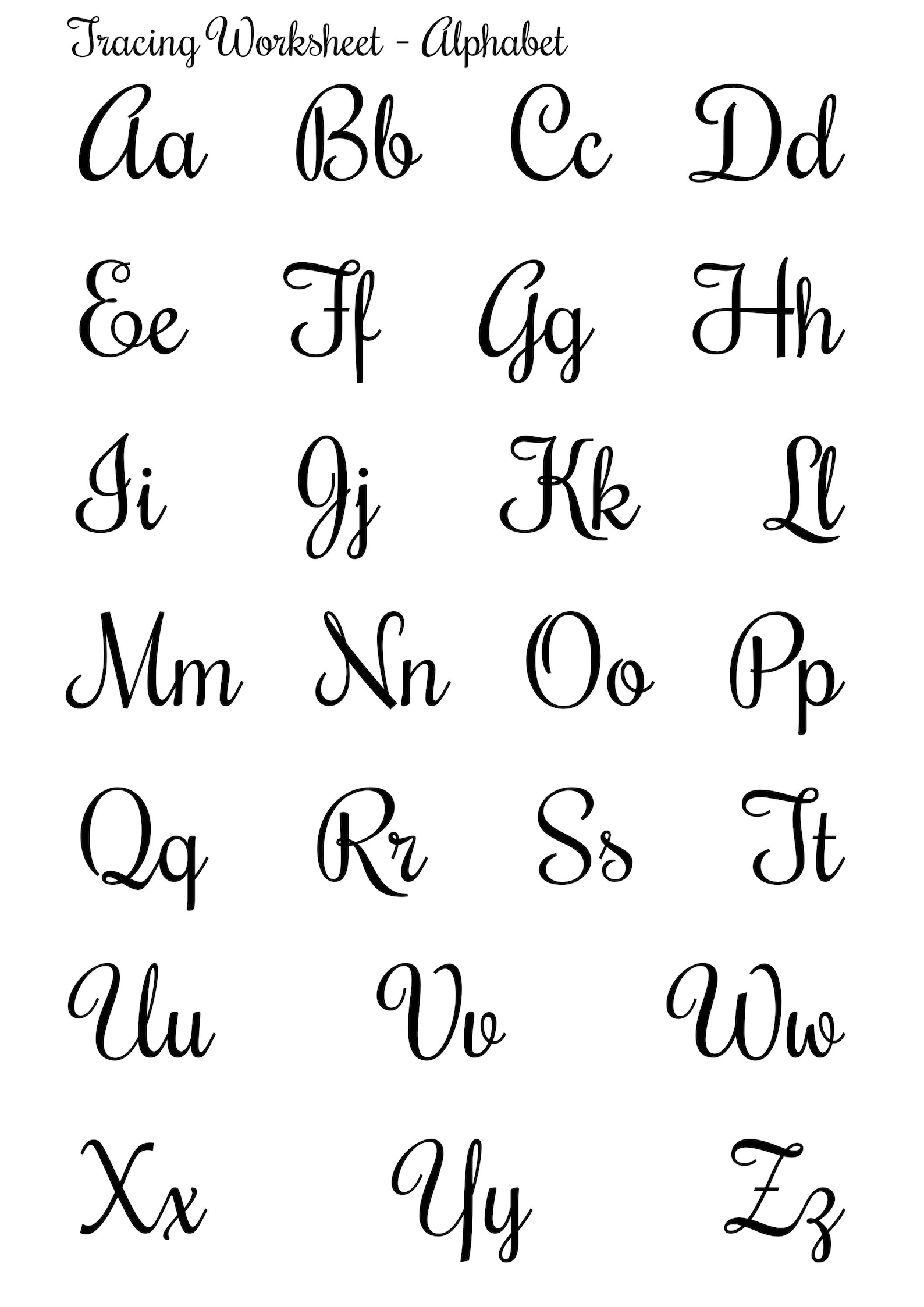 3 Variations Calligraphy Practicing Worksheets, Printable Calligraphy ...