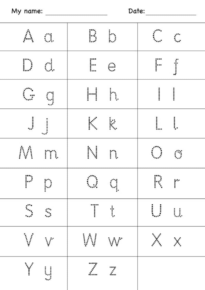 ABC Alphabet Tracing Worksheet - Etsy