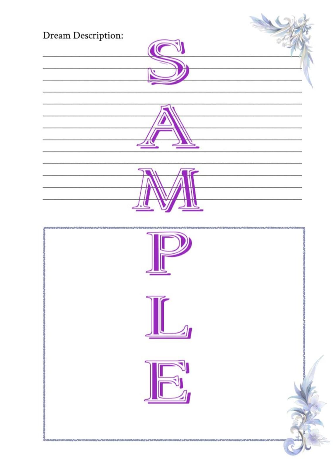 A4/A5 Dream Diary Pages, Printable Dream Diary, Printable Dream Diary ...