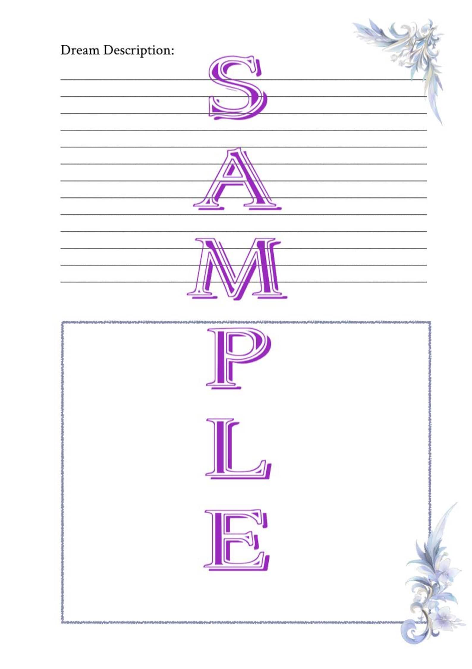 A4/A5 Dream Diary Pages, Printable Dream Diary, Printable Dream Diary ...