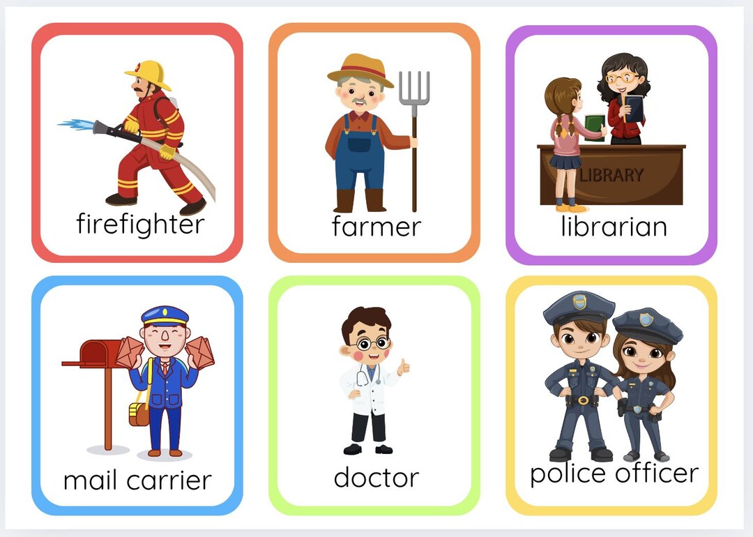 Community Helpers Stimuli Bundle Visual Cards for Teaching Jobs ...