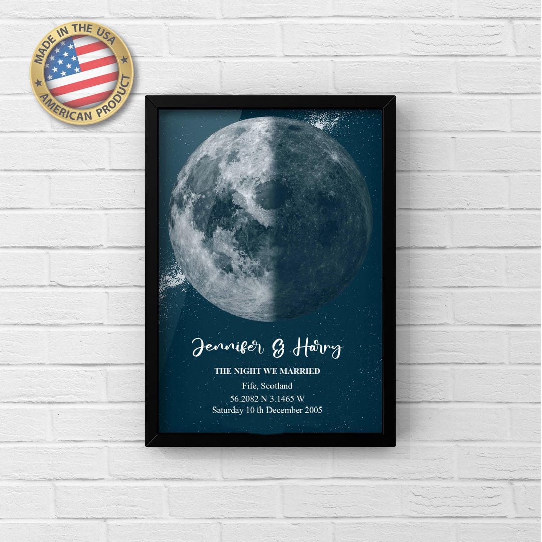 NEXT DAY SHIP New Born Custom Moon Phase Print | Gift the Night You ...