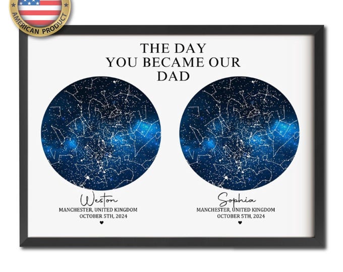 Met Engaged Married 3 Location MOON Phase STAR Map, Personalized ...