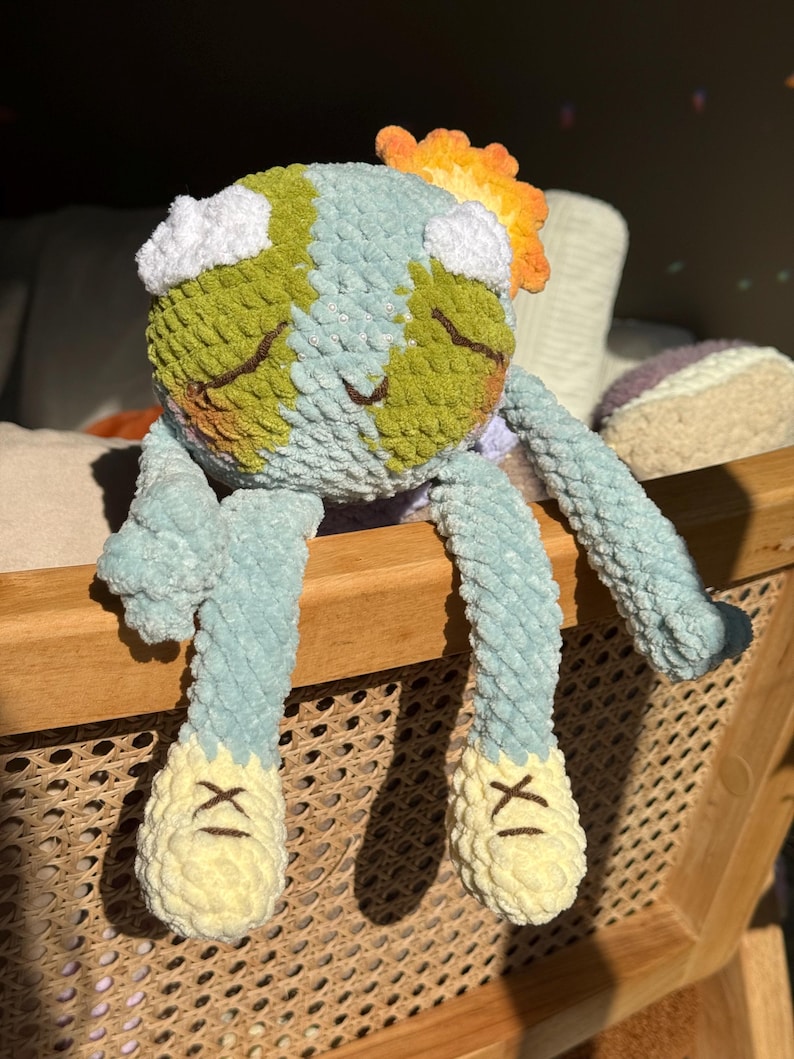 Pebble the Earth Plushie – Handmade Crochet Amigurumi Planet With ...