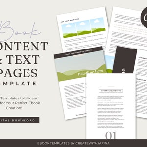CONTENT & TEXT PAGES - 82 Canva Templates, Content Pages, Ebook ...
