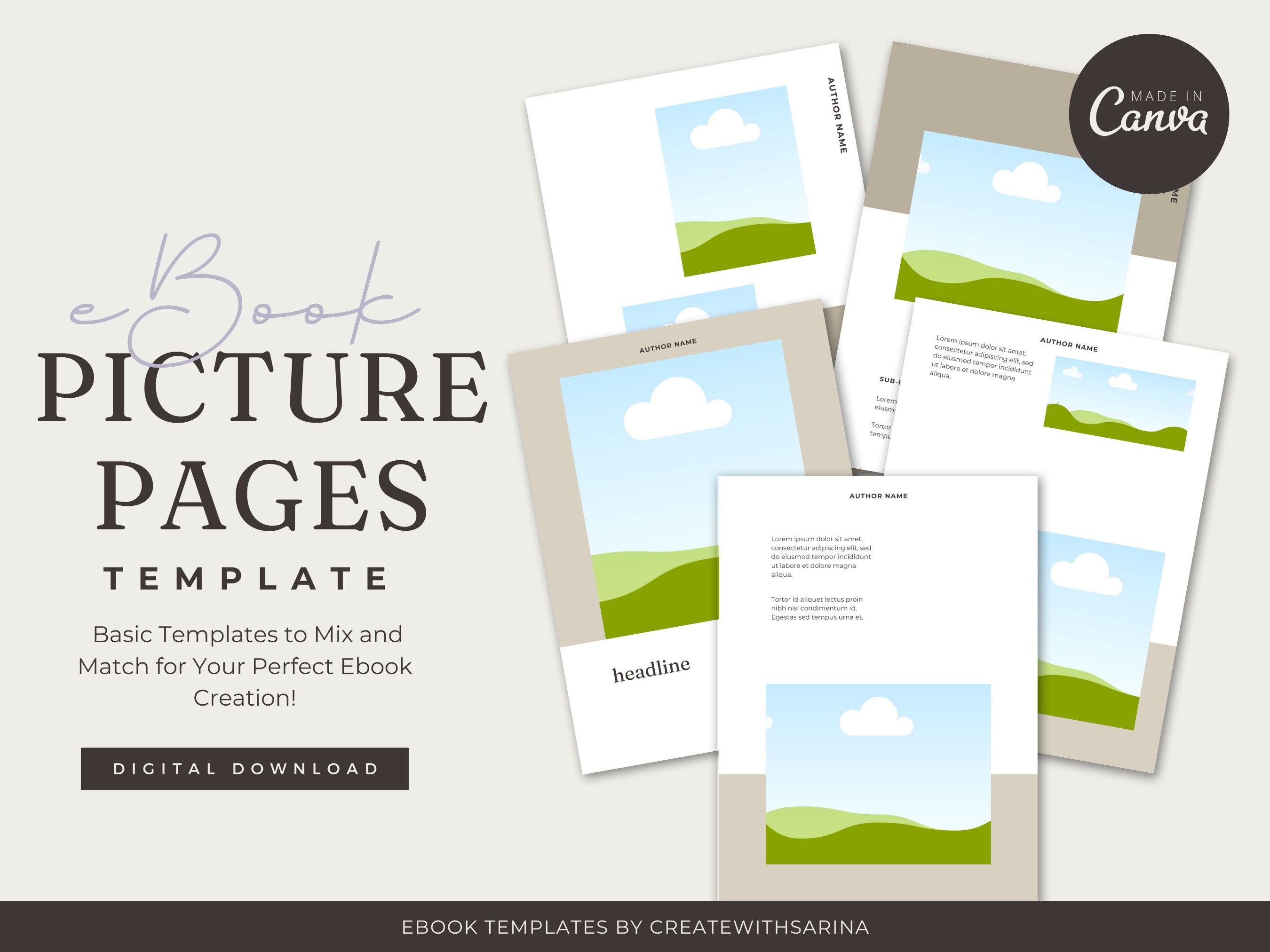 PICTURE & PHOTO PAGES - 29 Canva Templates, Picture Page, Ebook ...