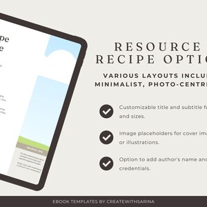 RESOURCE & RECIPE PAGES - 36 Canva Templates, Recipe Pages, Resource ...