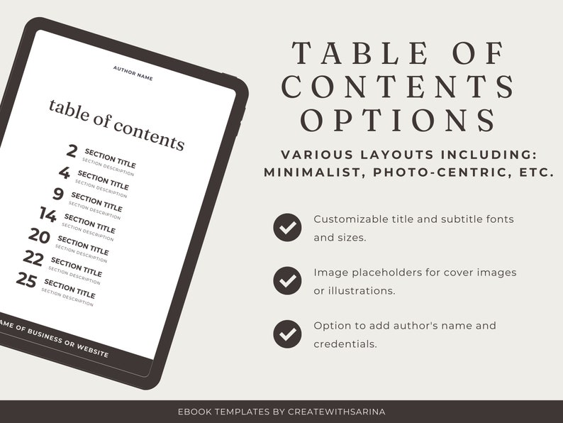 TABLE of CONTENT PAGES - 30 Canva Templates, Table of Content Pages ...
