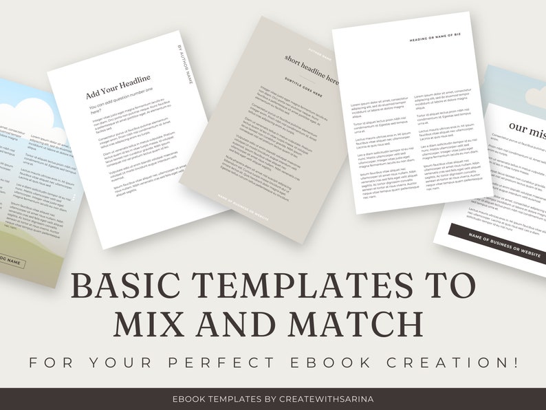 CONTENT & TEXT PAGES - 82 Canva Templates, Content Pages, Ebook ...