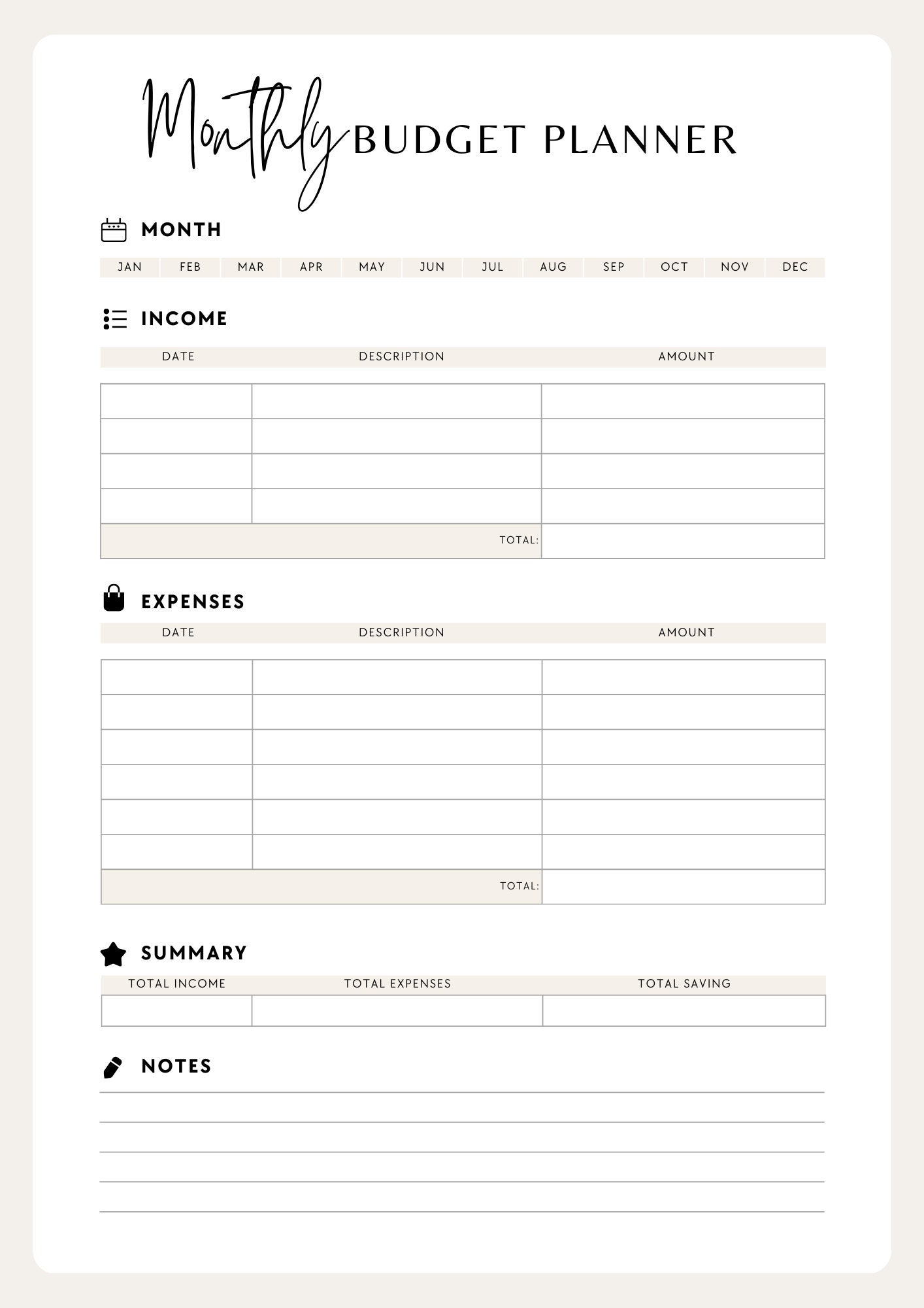 Paycheck Budget Planner Template, PDF Printable Tracker for Finances ...