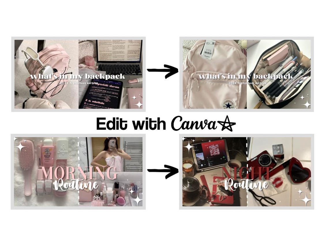 Pink Youtube Thumbnail Templates: Editable Canva Brand Kit (digital ...