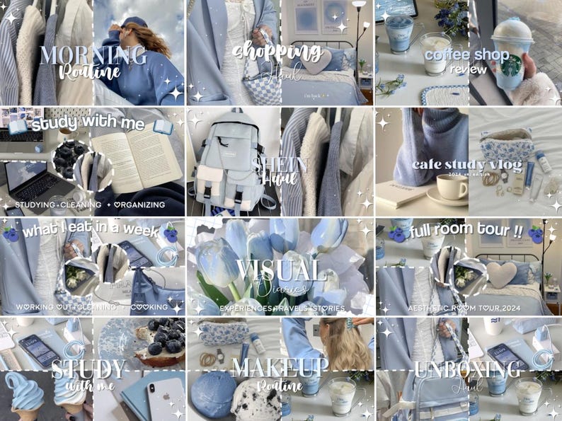 Blue Youtube Thumbnails: Editable Canva Templates (digital Template) - Etsy