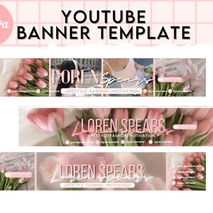 Pink Youtube Banner | Youtube Thumbnail | Editable Template | Canva ...