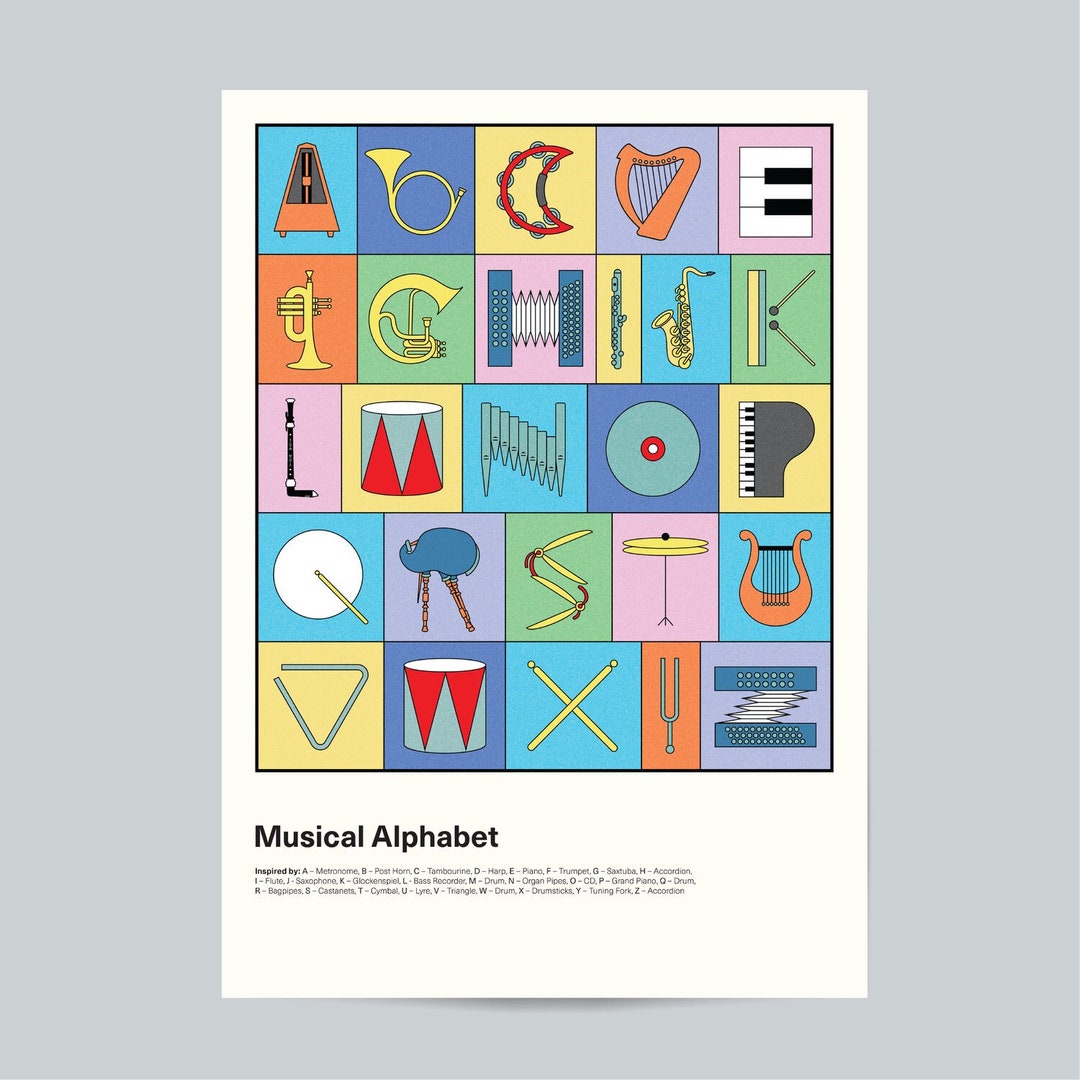 Musical Alphabet Poster - Etsy