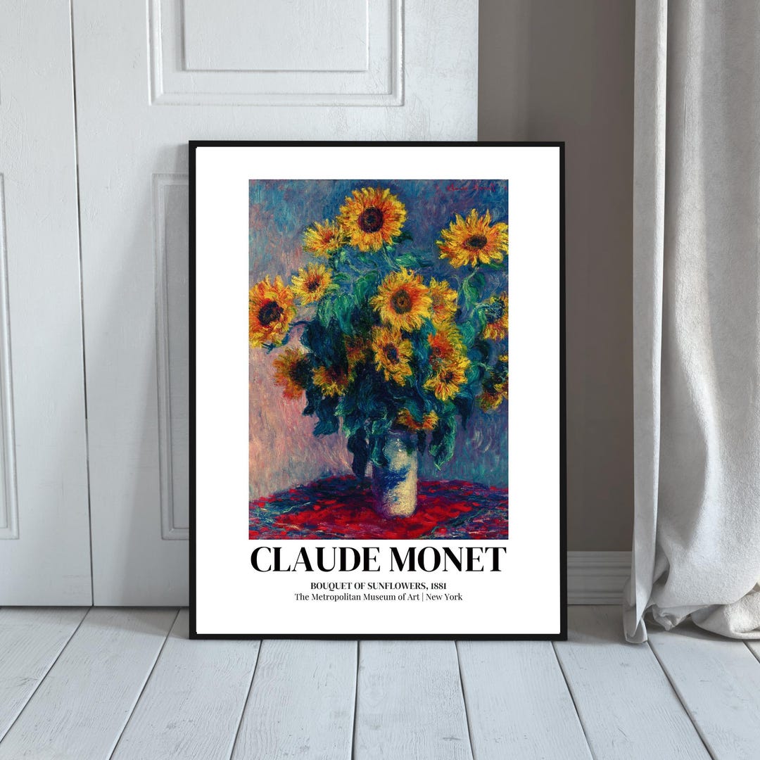 Claude Monet Bouquet of Sunflowers Printable Wall Art (1881) | Instant ...