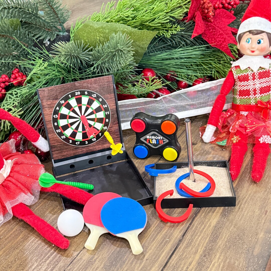 Elf Game Night Set | Mini Dartboard, Ping Pong & More - Etsy