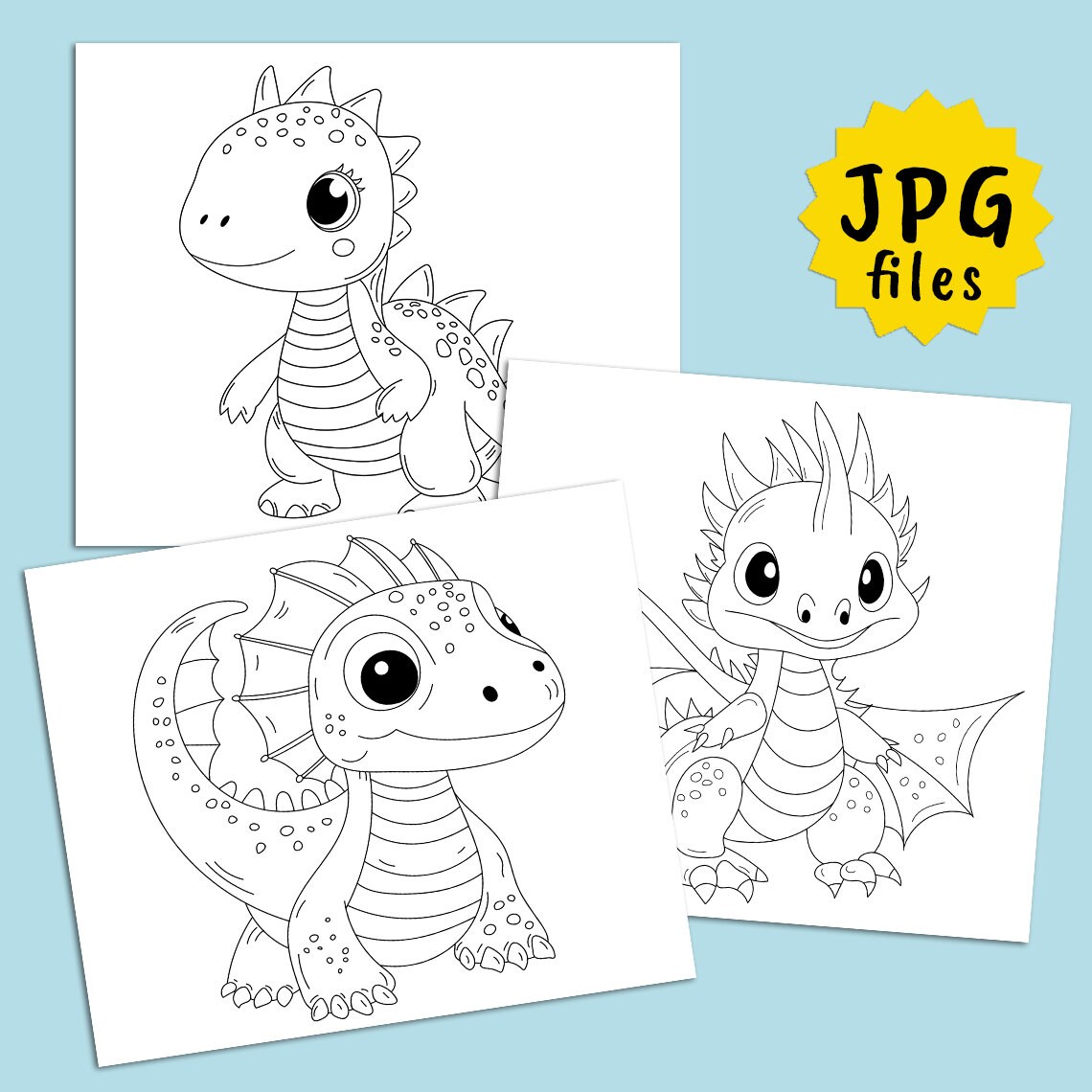 8 Fantasy Baby Dragon Coloring Pages for Kids Cute Baby Dragons ...