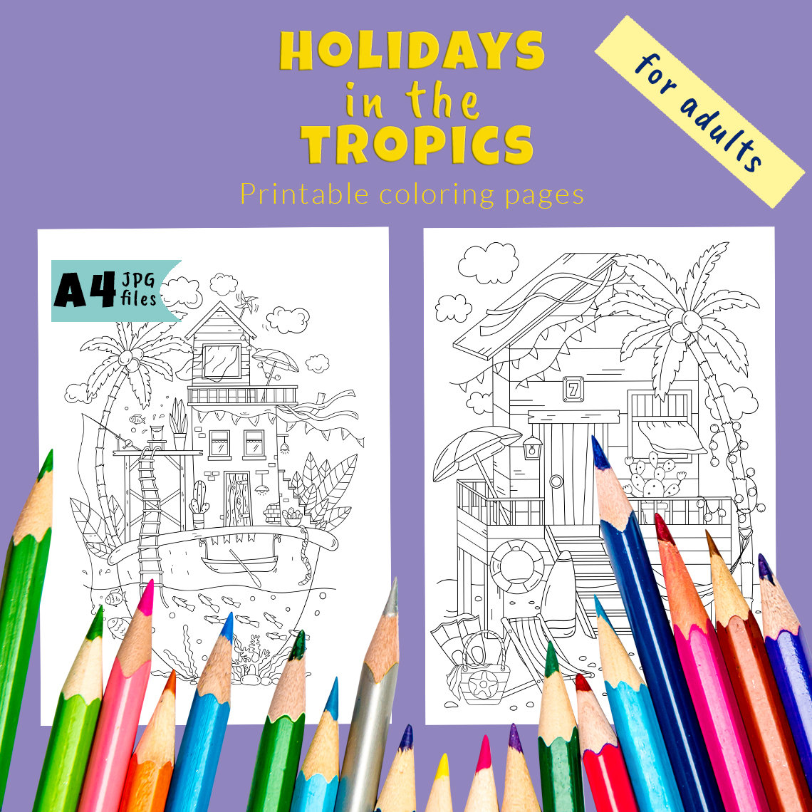 Travel - 2 Coloring Pages for Adults + Present. - Etsy