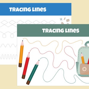 20 Preschool Line Tracing Worksheets. 9 Printable Worksheets for Kids 3 ...