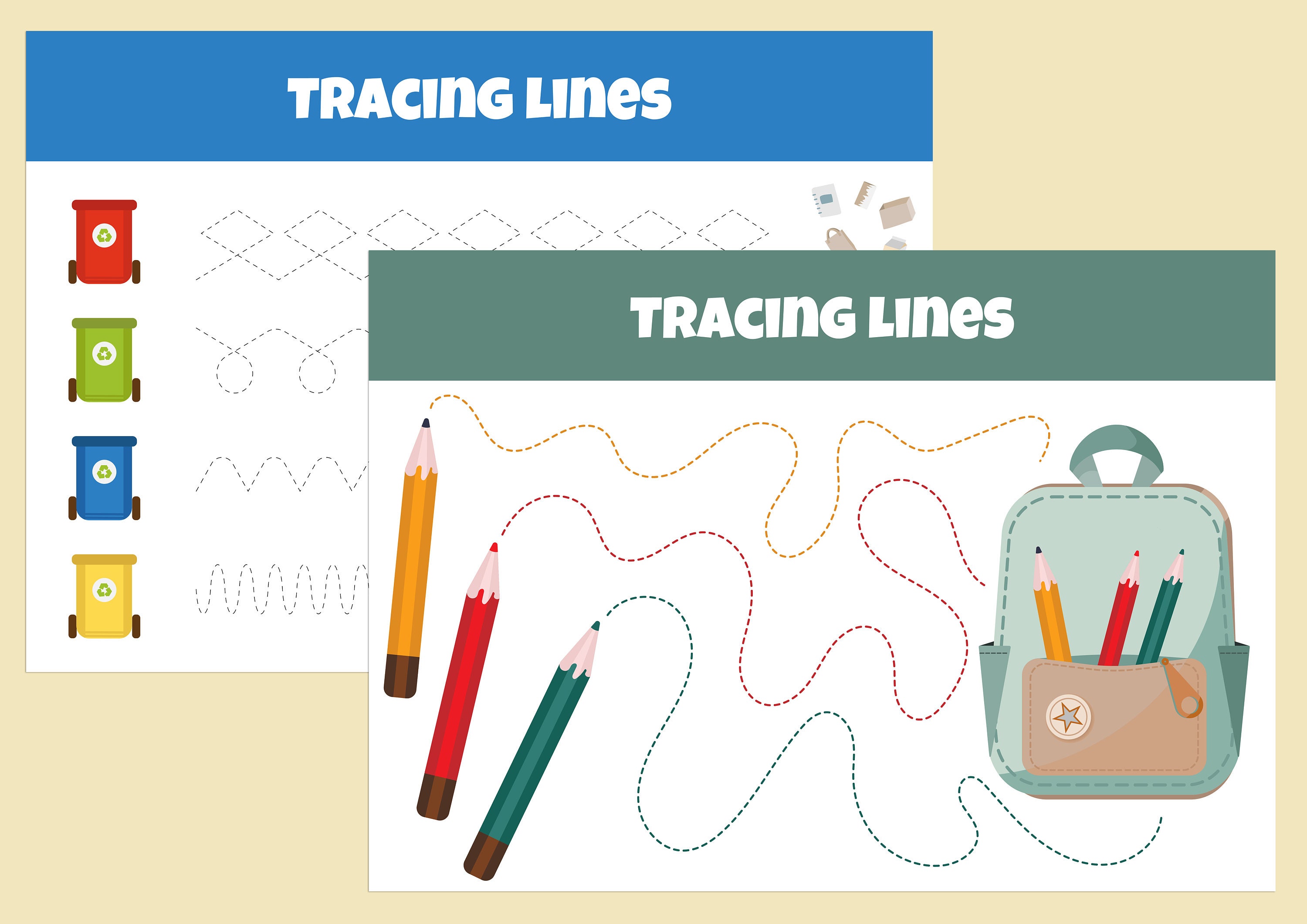 20 Preschool Line Tracing Worksheets. 9 Printable Worksheets for Kids 3 ...