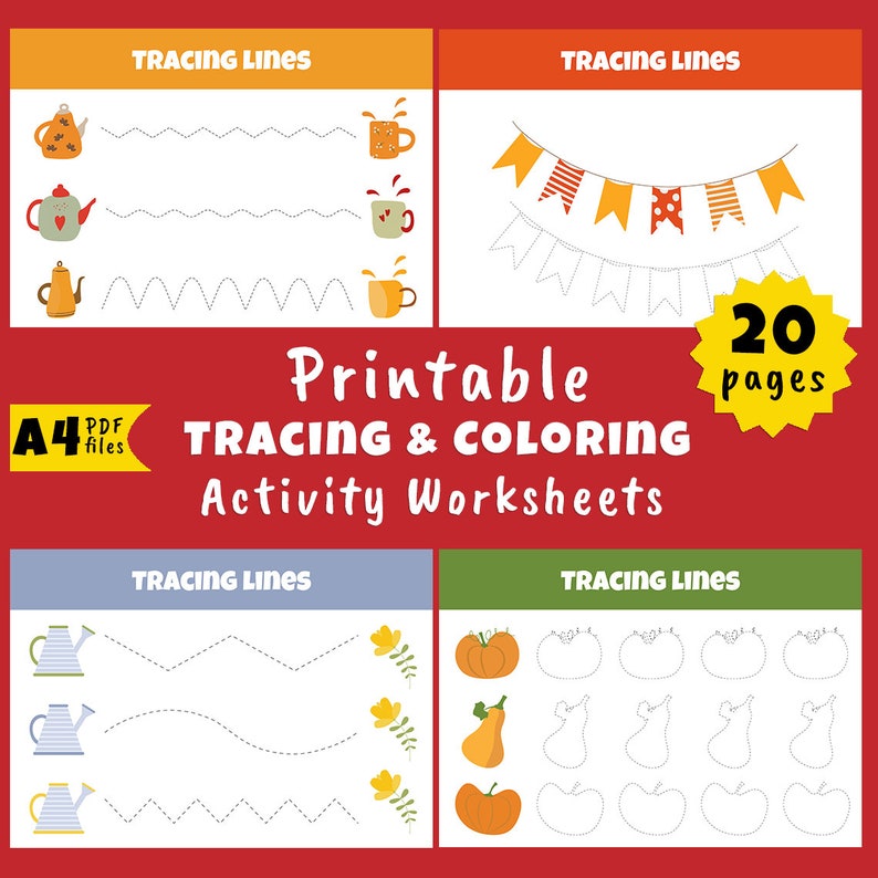 20 Preschool Line Tracing Worksheets. 9 Printable Worksheets for Kids 3 ...