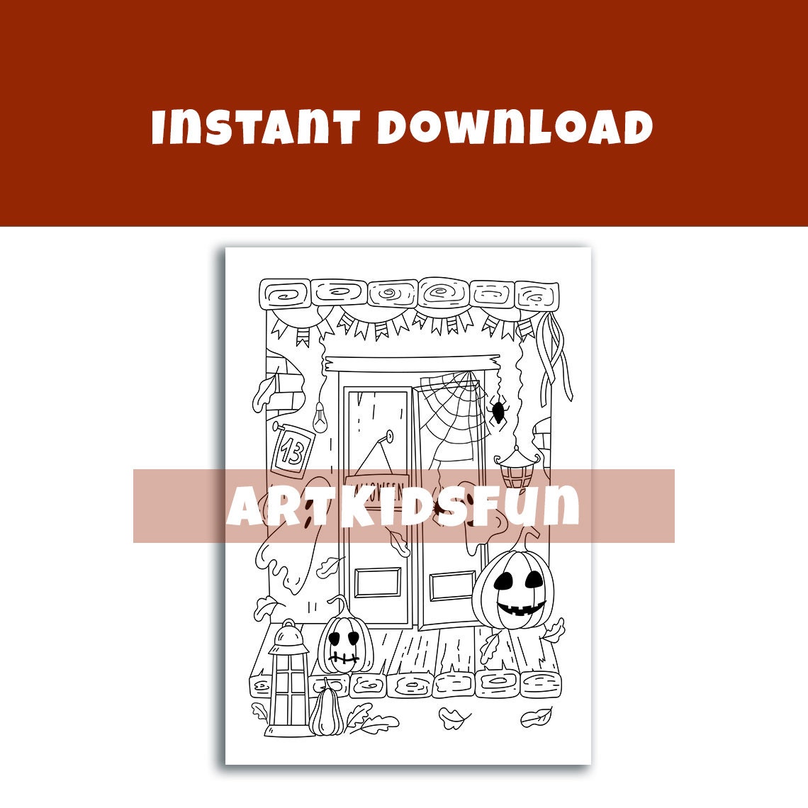 Printable Halloween Coloring Pages - Set of 2 Fun and Spooky Designs ...