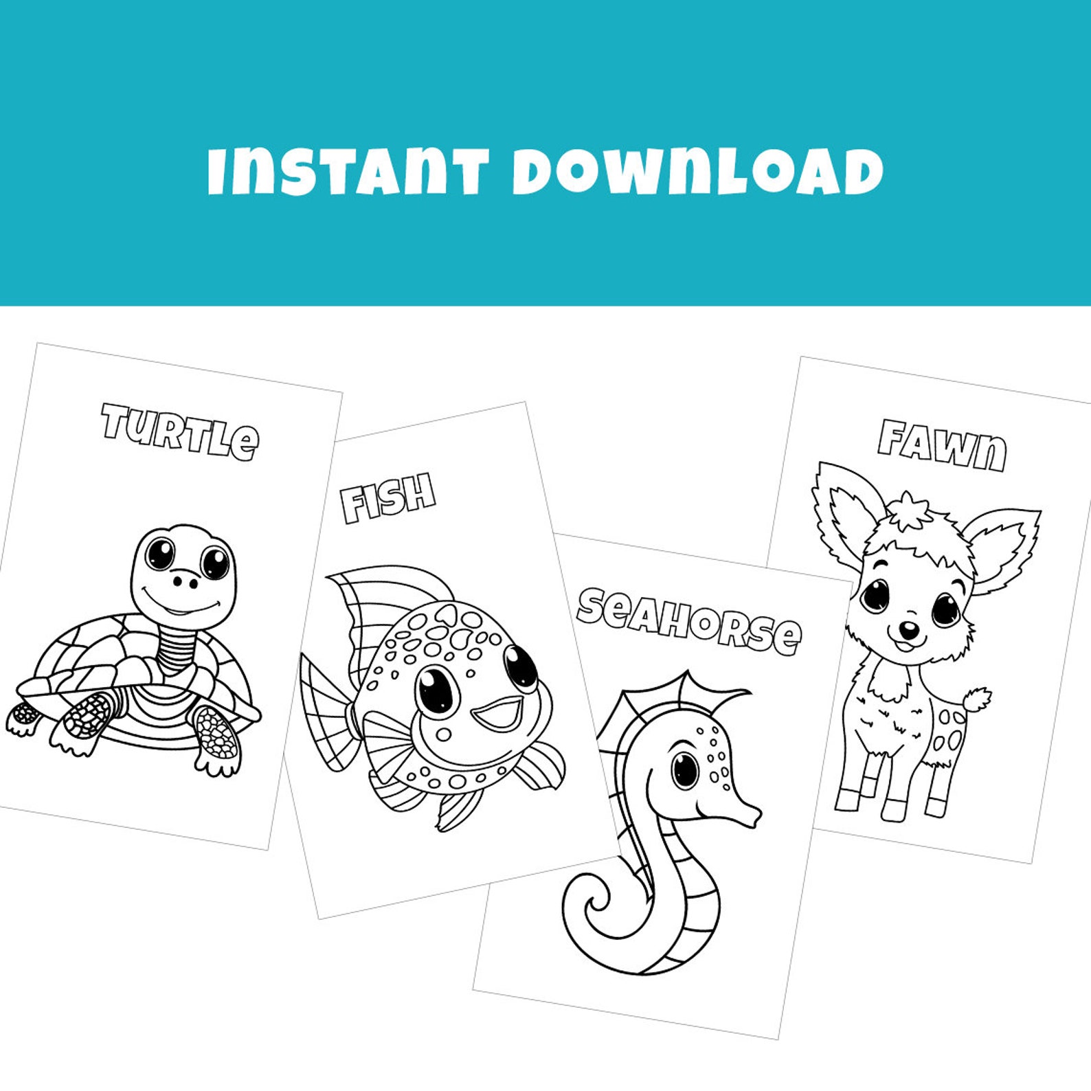 Printable Animals Coloring Pages for Kids 3-5 Years. 14 Coloring Pages ...