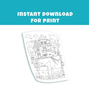4 Coloring Pages for Children and Adults - Cute Houses + Present ...