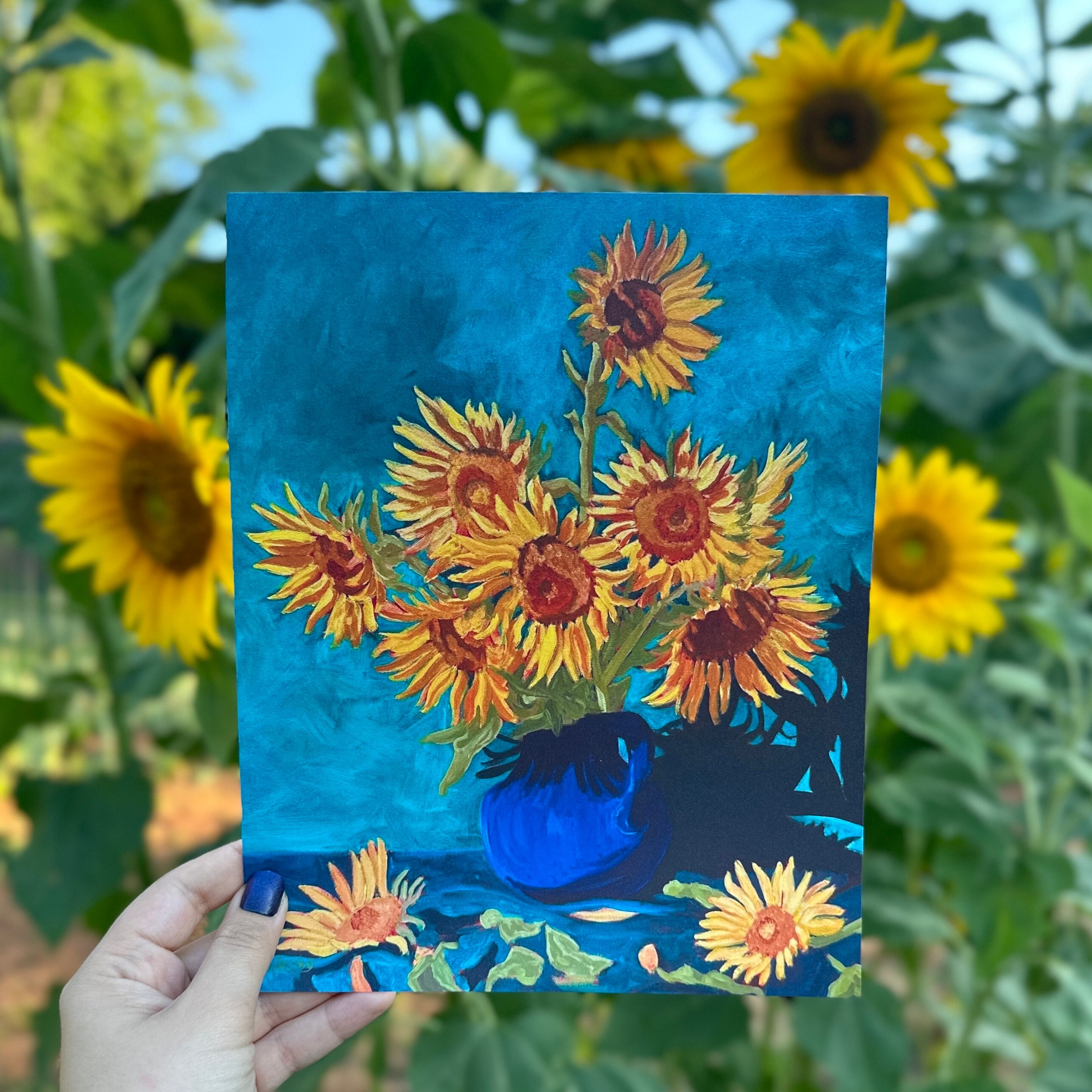 Ten Sunflowers Art Print | Ready to Frame | Original Artwork | Gallery ...