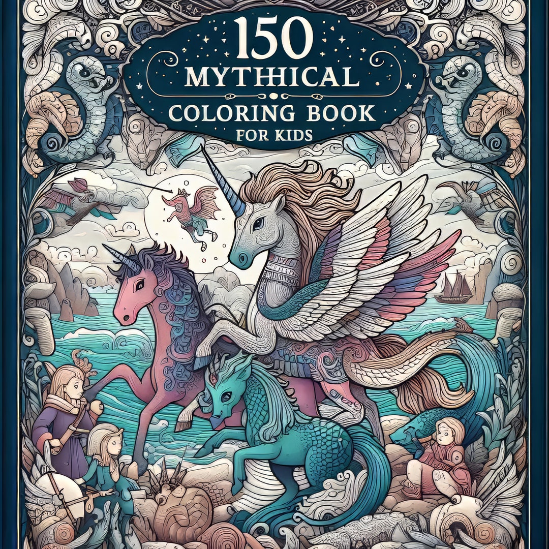 150 Mythical Creature Printable Coloring Book for Kids, - Etsy