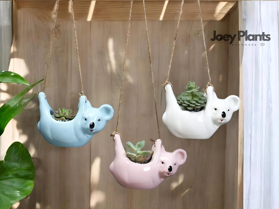 Hanging Koala Flower Pot Hanging Ceramic Flower Pot Perfect Gift for ...