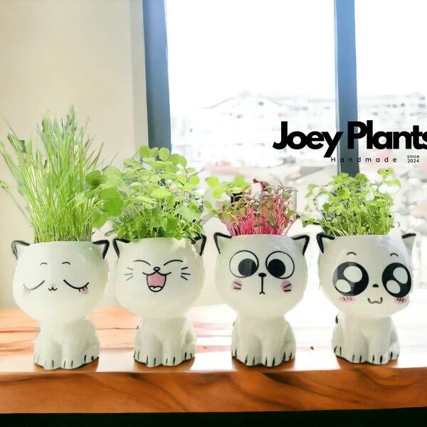 Cat Flower Pot - Etsy