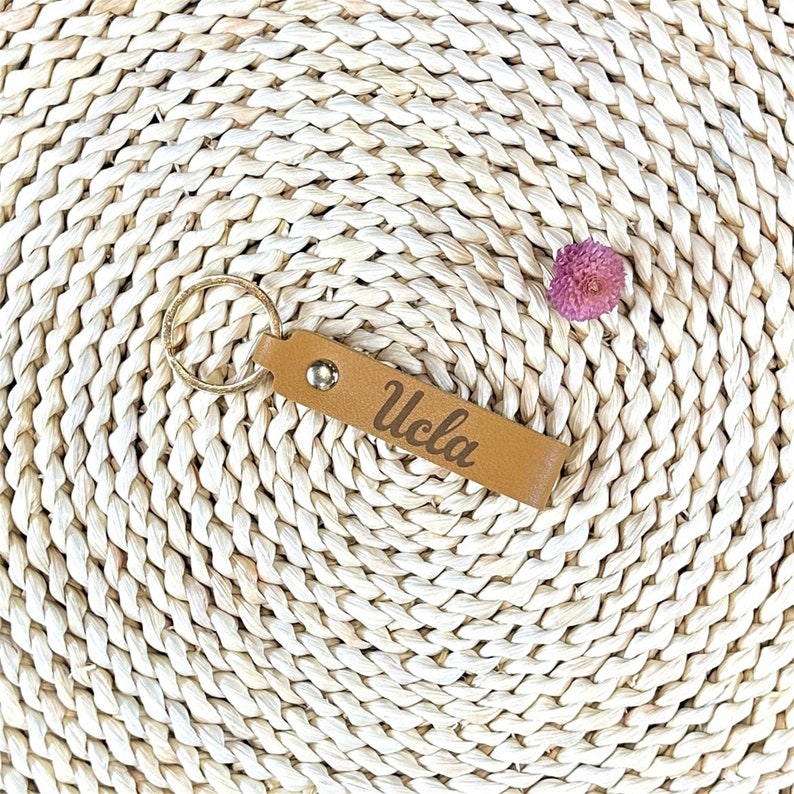 Custom University Logo Keychain, School Logo Leather Keychain, College ...