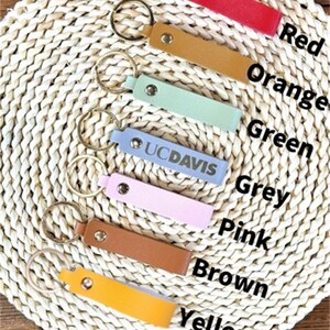 Custom University Logo Keychain, School Logo Leather Keychain, College ...