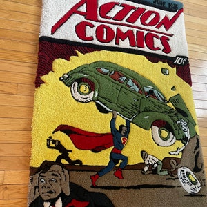 Superhero Comic Handmade Tufted Rug - Etsy